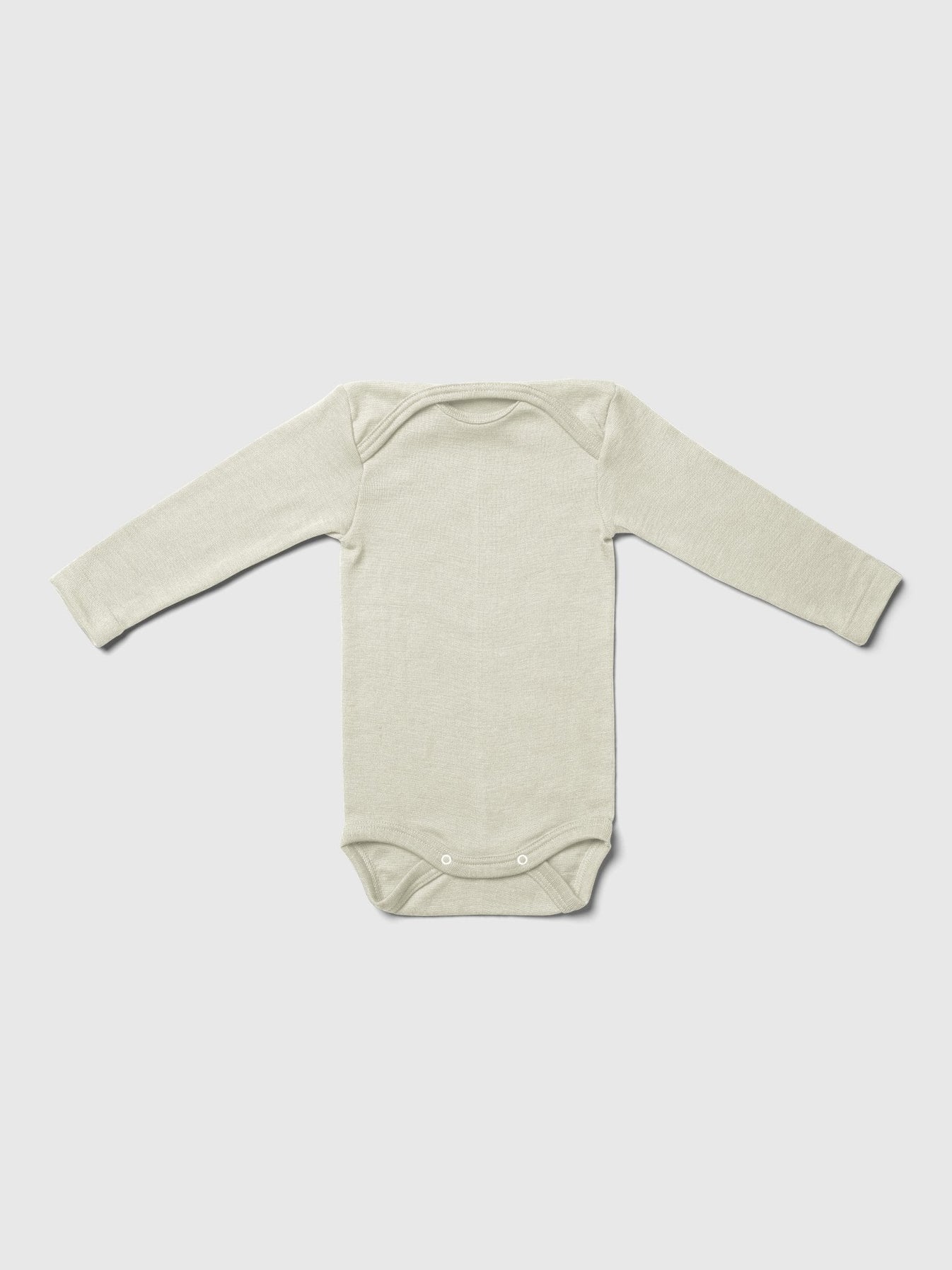 organic merino wool and silk long-sleeved onesie in natural - baby/tod ...
